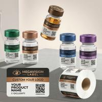 China Custom Logo 3ml 5ml 10ml Peptide Vial Labels With Temperature Resistance Strong Adhesive Vinyl for Lab Glassware for sale