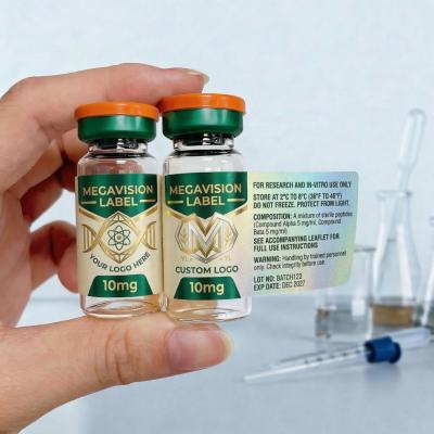 China Custom Printed Vial Stickers Labels 3ml 5ml 10ml for Laboratory Research Use Only Strong Adhesive Glass Bottle Packaging Labels for sale