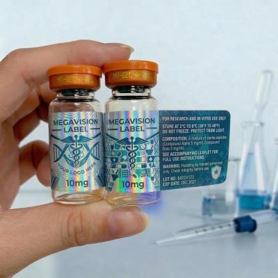 China OEM ODM Custom 5ml 10ml Vial Labels Chemical Resistant Vinyl Sticker for Lab Research Vials Glass Bottle Packaging Labels for sale