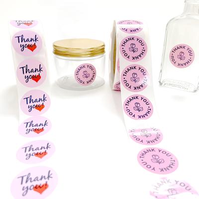 China Factory Wholesale Customized Printed Personalized Adhesive Roll Holographic Vinyl Thank You Cup Sticker Label for sale