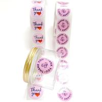 China Factory Wholesale Customized Printed Personalized Adhesive Roll Holographic Vinyl Thank You Cup Sticker Label for sale