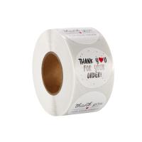 China Wholesale Logo Paper Labels Round Thank You Stickers Seal Sticker Waterproof Cute Large Packaging Label Roll for sale