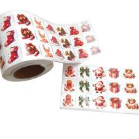 China Customized Printing Self Adhesive Paper Christmas Holiday Labels Christmas Gift Sticker Labels Cartoon Sticker Sheet for sale