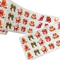 China Customized Printing Self Adhesive Paper Christmas Holiday Labels Christmas Gift Sticker Labels Cartoon Sticker Sheet for sale