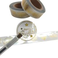 China Custom Clear Christmas Gift Labels Stickers Round Transparent Sticker Self-Adhesive Cup Food Labels for sale