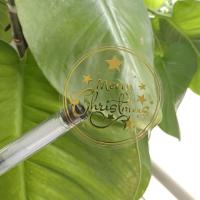 China Custom Clear Christmas Gift Labels Stickers Round Transparent Sticker Self-Adhesive Cup Food Labels for sale