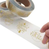 China Custom Clear Christmas Gift Labels Stickers Round Transparent Sticker Self-Adhesive Cup Food Labels for sale