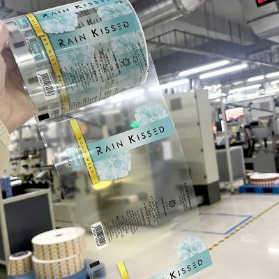 China Custom Intensive Printing logo Perfume Bottle clear Sticker Label Essential Perfume Bottle with Glass Transparent Sticker Label for sale