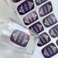 China Personalized  Embossed Logo Gold Aluminum Fragrance Sticker 50ml Candle Sticker Perfume Glass Oil Bottle Label Sticker for sale