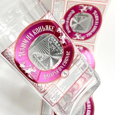 China Custom Glossy UV Printed Rose Gold Logo Stickers Waterproof  Metallic Adhesive Cosmetic Perfume Label Sticker Bottle Roll for sale