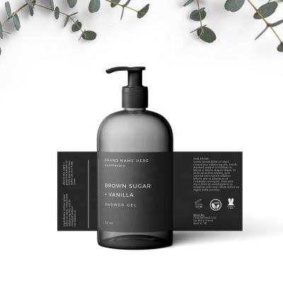 China Factory Price Custom Waterproof Pump Restroom Hand Liquid Dish Soap Plastic Bottle Label Body Shower Bottle Label Sticker for sale