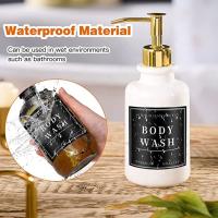 China Factory Price Custom Waterproof Pump Restroom Hand Liquid Dish Soap Plastic Bottle Label Body Shower Bottle Label Sticker for sale