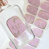 China Custom Embossed Logo Gold Aluminum Stamping Pink Sticker 50ml Candle Sticker Perfume Glass Bottle Label Sticker 3d 2025 for sale