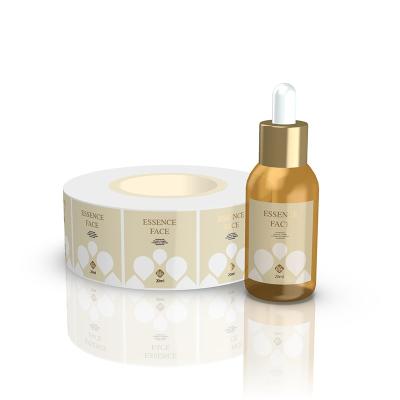 China Private Gold Foil Logo Waterproof Essential Oil Label Premium Self-Adhesive 30ml Brightening Serum Bottle Label Sticker Custom for sale