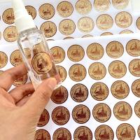 China Hot Sale Custom Round Adhesive Label Vinyl Embossed Rose Gold Foil Texture Paper Perfume Bottle  Circle Label Sticker Sheet for sale