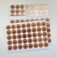 China Hot Sale Custom Round Adhesive Label Vinyl Embossed Rose Gold Foil Texture Paper Perfume Bottle  Circle Label Sticker Sheet for sale