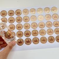 China Hot Sale Custom Round Adhesive Label Vinyl Embossed Rose Gold Foil Texture Paper Perfume Bottle  Circle Label Sticker Sheet for sale