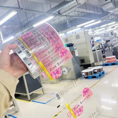 China Custom Self-adhesive Waterproof Transparent Vinyl Cosmetic Perfume Shampoo Essential Oil Skincare Bottle Packaging Label for sale