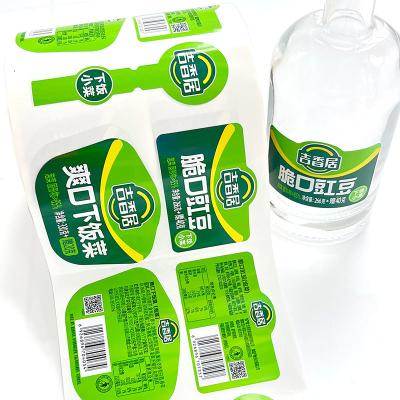 China High Quality Custom Food Product Glass Bottle Label Cheap Die Cut Vinyl Sticker Printing for sale