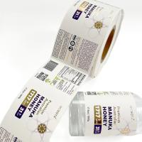 China Custom Design Gold Foil Stamping Texture Paper Sticker Roll Food Package Adhesive Rectangle Label Printing Clear for sale