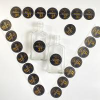 China Personalized Food Round Label Silkscreen Printing Bopp Paper Spot Gold and Uv Black Sticker With Logo for sale