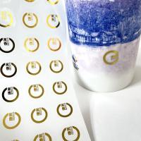 China Custom Gold Foil Logo Vinyl Sticker Sheet Transparent and Waterproof Clear Circle Seal for Cosmetic Bottles Candles Crafts for sale