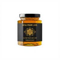 China Custom Design Gold Stamping Food Honey Labels Durable Waterproof Adhesive Vinyl Paper Stickers Packaging Label for Bottles Jars for sale