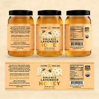 China Custom Printing Waterproof Bee Honey Self Adhesive Logo Sticker Jam Food Bottle Food Jar Packaging Labels for sale