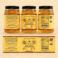 China Custom Printing Waterproof Bee Honey Self Adhesive Logo Sticker Jam Food Bottle Food Jar Packaging Labels for sale