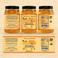 China Custom Printing Gold Foil Embossed Vinyl Honey Bottle Jar Labels Waterproof Juice Food Products Packaging Label for sale