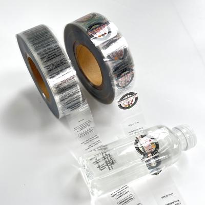 China Custom Personalized Transparent Water Label Roll Sticker Self-adhesion Clear Water Juice Bottle Packaging Label Sticker for sale