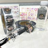 China Custom Personalized Transparent Water Label Roll Sticker Self-adhesion Clear Water Juice Bottle Packaging Label Sticker for sale