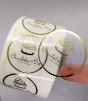 China Clear Print Transparent Label Gold Foil Logo Clear Round Water Adhesive Seal Label Sticker Roll  2024 for sale