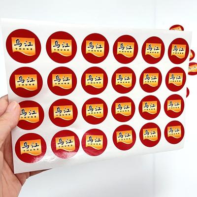 China Custom Printed Circle Sticker Logo Biodegradable Round Self-adhesion Private Packaging Labels Sticker Sheet for sale