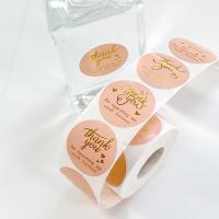 China Hot Sale 1.5 Inch Gold Foil Thank You Label Round Circle Adhesive Vinyl Gift Thank You Label in Stock for sale