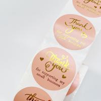 China Hot Sale 1.5 Inch Gold Foil Thank You Label Round Circle Adhesive Vinyl Gift Thank You Label in Stock for sale