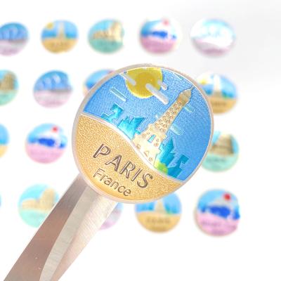 China Custom Color Printed Logo Vingl Embossed Self-adhesive Roll Round Labels Waterproof Label Sticker Personalized for sale
