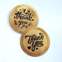 China Packaging Gold Thank You Stickers for Small Business Anti-strach Round Roll Label Stickers for Gift for sale