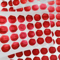 China Custom Design Die Cut Circle Red Embossed Sticker Labels Luxury Self-adhesive Jar Bottle Seal Labels Sheet With Embossed Logo for sale
