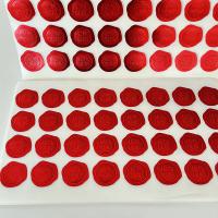 China Custom Design Die Cut Circle Red Embossed Sticker Labels Luxury Self-adhesive Jar Bottle Seal Labels Sheet With Embossed Logo for sale