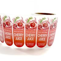 China Vinyl  Durable Self-Adhesive Waterproof Custom Labels with UV Protection Easy Peel for Cherry Fruit and Bottles/Jars for sale