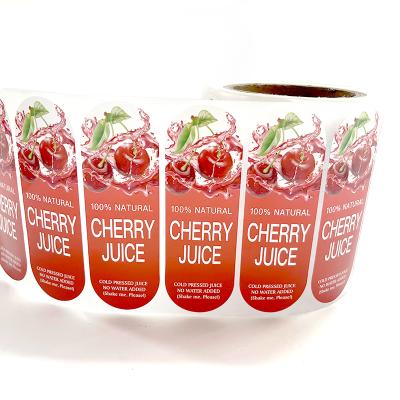 China Vinyl  Durable Self-Adhesive Waterproof Custom Labels with UV Protection Easy Peel for Cherry Fruit and Bottles/Jars for sale