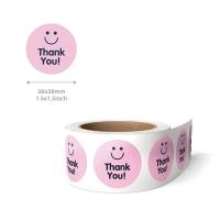 China Custom Hot Stamping Transparent Thank You Sticker Label Baking Adhesive Gift Cake Box Bottles Tag Sealing Stickers for sale