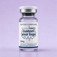 China Custom 2ml 5ml 10ml Glass Vial Waterproof Vinyl Adhesive Packaging Sticker Label for Cosmetic Peptide Weight Loss Powder for sale