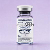 China Custom Factory 3ml 5 ml 7ml 10 ml Vial Labels Lab Research Peptide Vinyl Stickers for Vial Glass Bottle Healthcare Packaging for sale