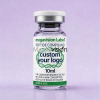 China Custom Factory 3ml 5 ml 7ml 10 ml Vial Labels Lab Research Peptide Vinyl Stickers for Vial Glass Bottle Healthcare Packaging for sale