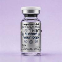 China Custom Factory 3ml 5 ml 7ml 10 ml Vial Labels Lab Research Peptide Vinyl Stickers for Vial Glass Bottle Healthcare Packaging for sale