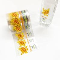 China Custom Label Printing Waterproof Juice Bottle Packaging Printing Service Sticker Labels for Bottles Transparent Drink for sale