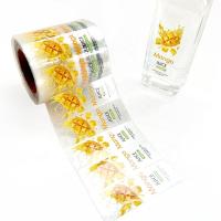 China Custom Label Printing Waterproof Juice Bottle Packaging Printing Service Sticker Labels for Bottles Transparent Drink for sale
