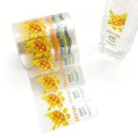 China Custom Label Printing Waterproof Juice Bottle Packaging Printing Service Sticker Labels for Bottles Transparent Drink for sale